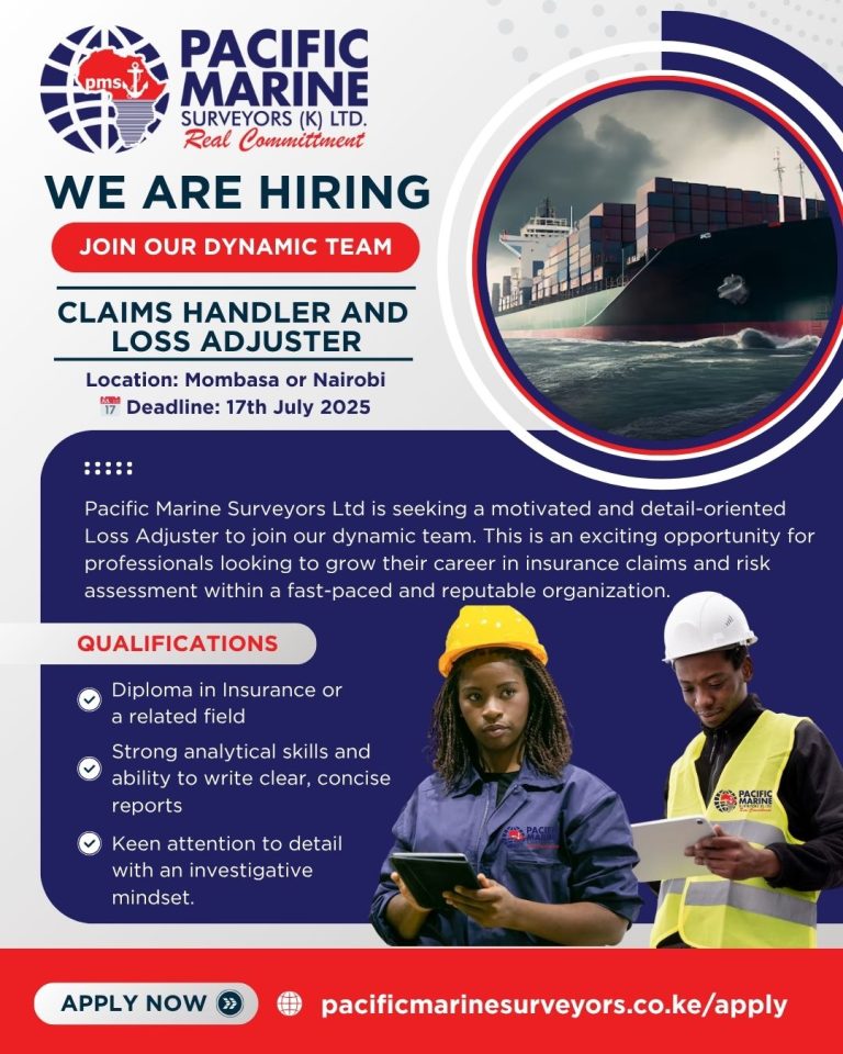Job Application: Claims Adjuster & Loss Adjuster - Pacific Marine Surveyors